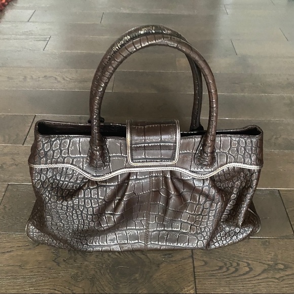 Monsac | Bags | Monsac Large Brown Bag With Croc Print Detail New ...